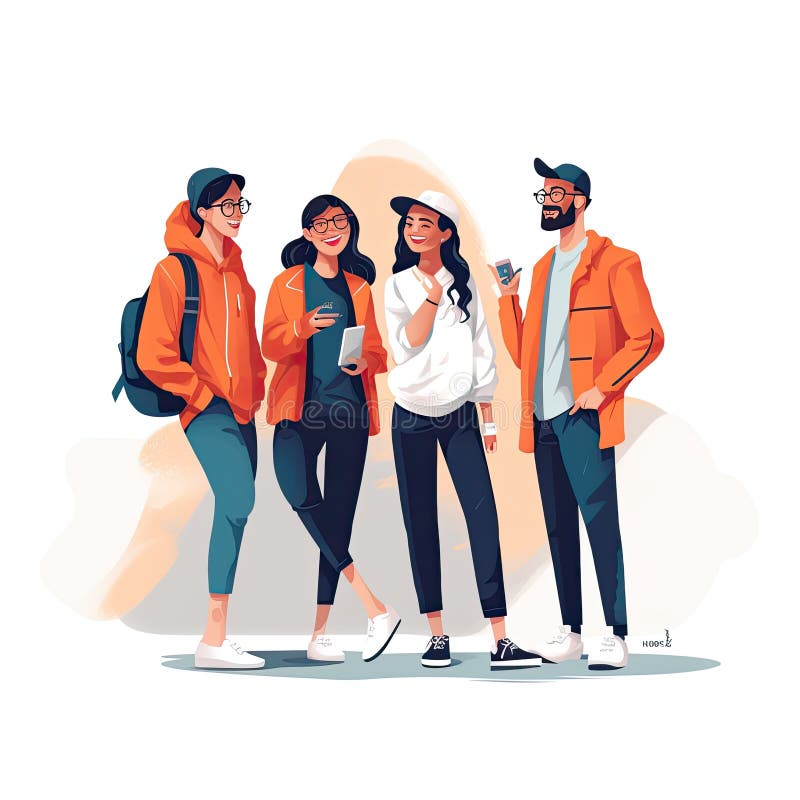 Friends Vector Illustration. Stock Illustration - Illustration of ...