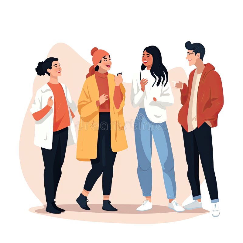 Friends Vector Illustration. Stock Illustration - Illustration of ...