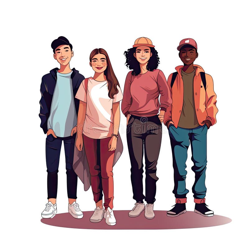 Friends Vector Illustration. Stock Illustration - Illustration of ...