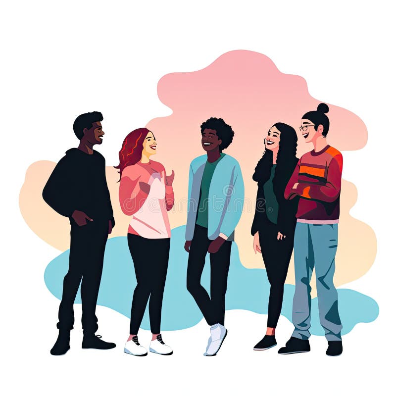 Friends Vector Illustration. Stock Illustration - Illustration of ...