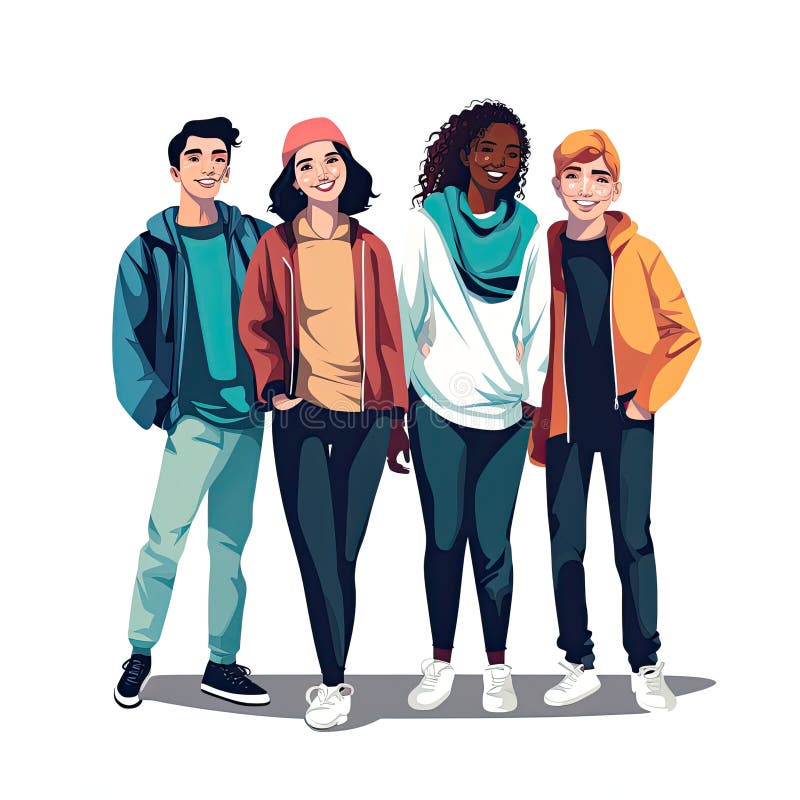 Friends Vector Illustration. Stock Illustration - Illustration of ...