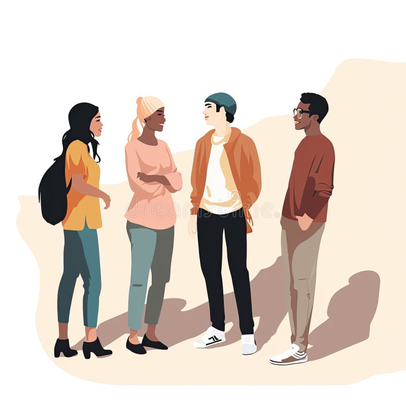 Friends Vector Illustration. Stock Illustration - Illustration of ...