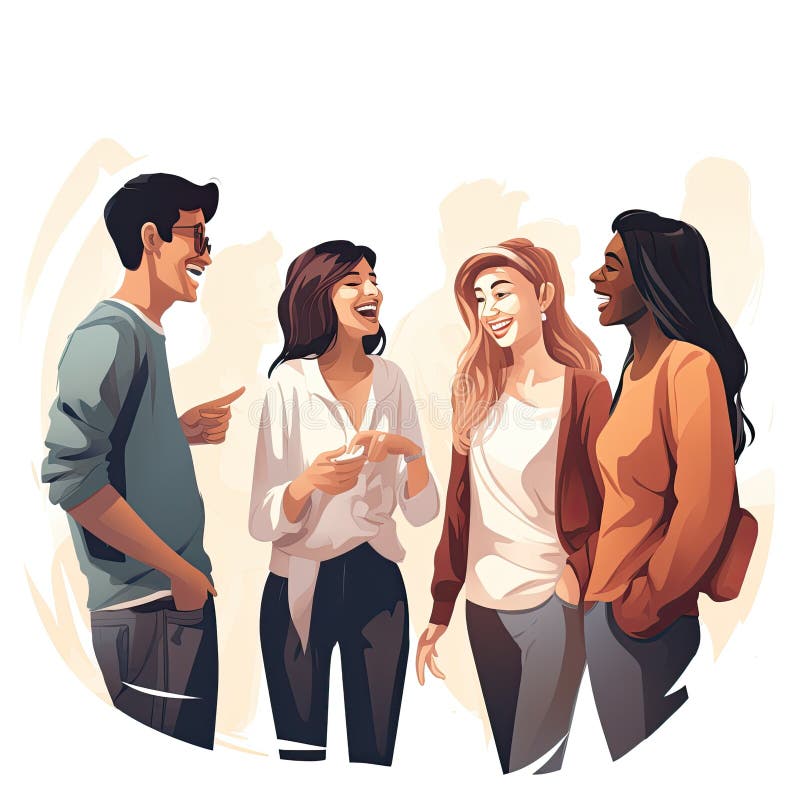 Friends Vector Illustration. Stock Illustration - Illustration of goals ...