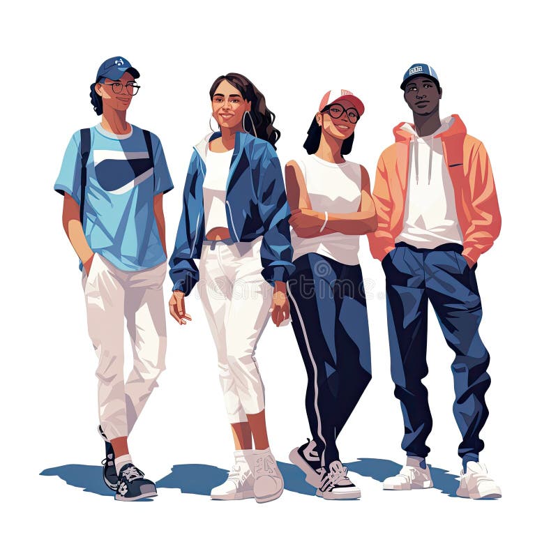 Friends Vector Illustration. Stock Illustration - Illustration of ...