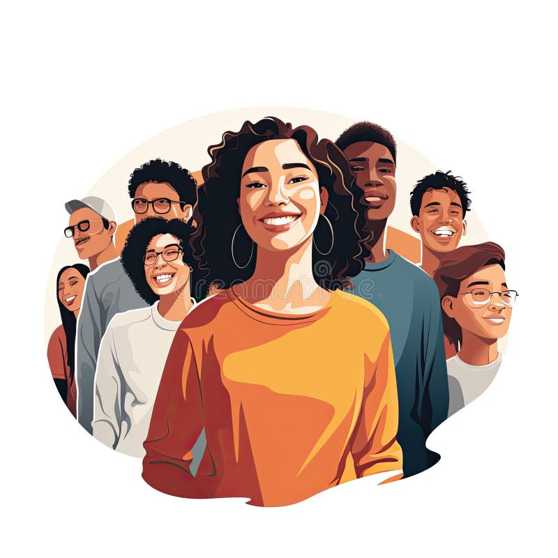 Friends Vector Illustration. Stock Illustration - Illustration of happy ...