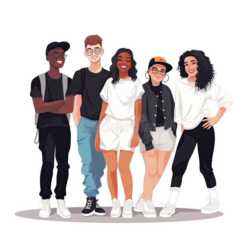 Friends Vector Illustration. Stock Illustration - Illustration of ...