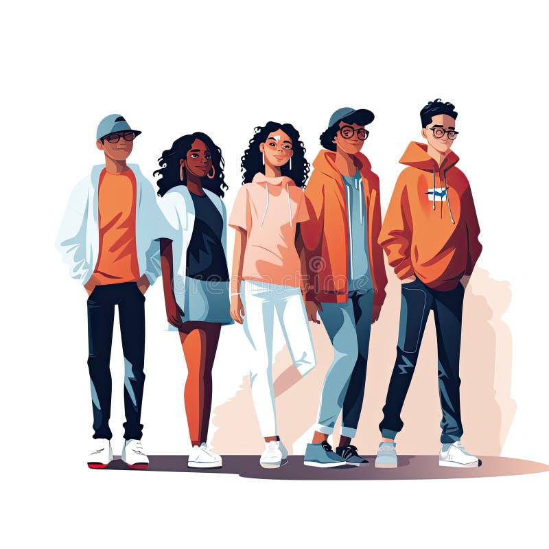 Friends Vector Illustration. Stock Illustration - Illustration of ...