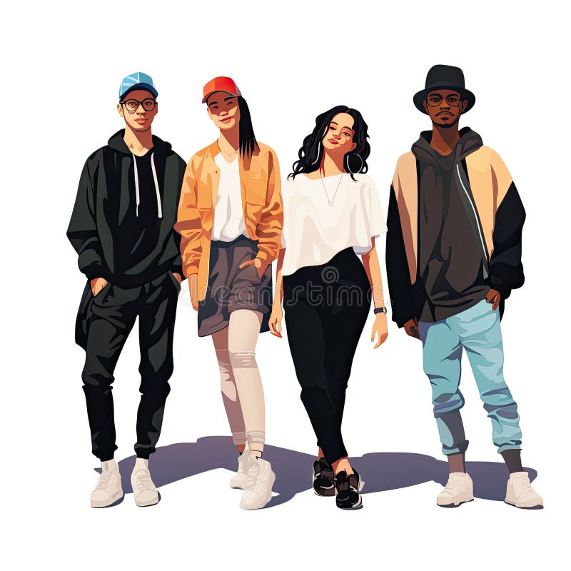 Friends Vector Illustration. Stock Illustration - Illustration of vibes ...