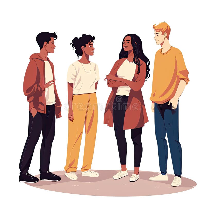 Friends Vector Illustration. Stock Illustration - Illustration of ...