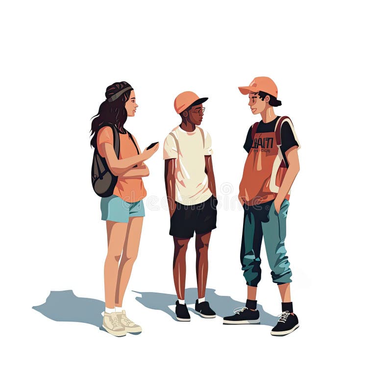 Friends Vector Illustration. Stock Illustration - Illustration of ...