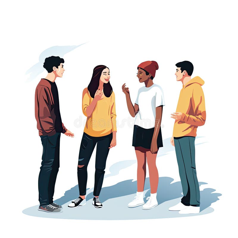 Friends Vector Illustration. Stock Illustration - Illustration of ...