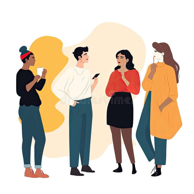 Friends Vector Illustration. Stock Illustration - Illustration of ...