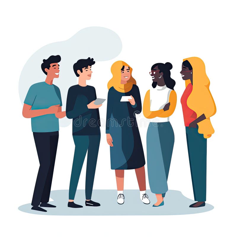 Friends Vector Illustration. Stock Illustration - Illustration of happy ...