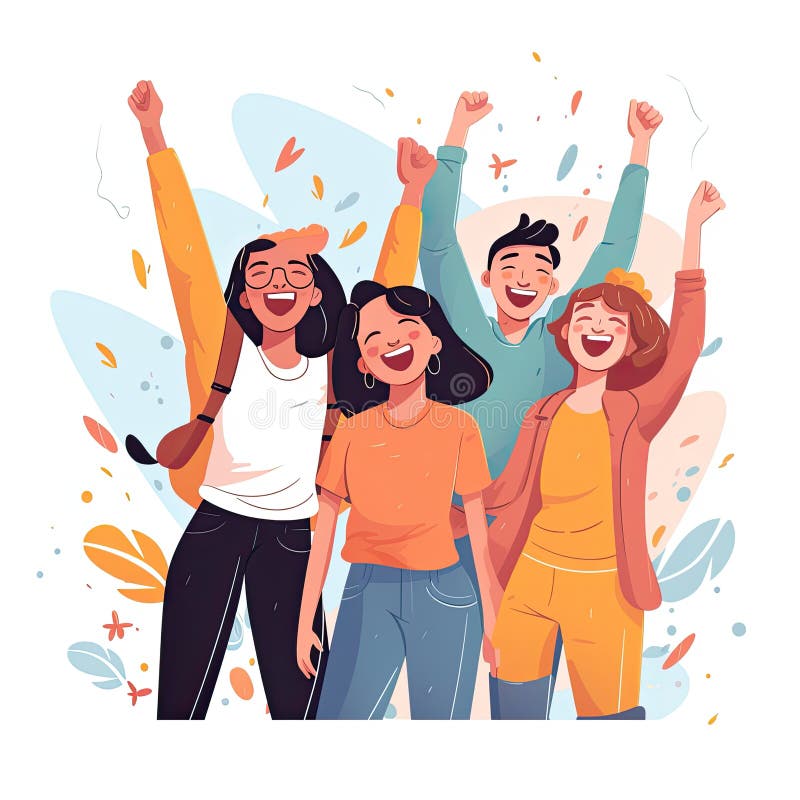 Friends Vector Illustration. Stock Illustration - Illustration of ...