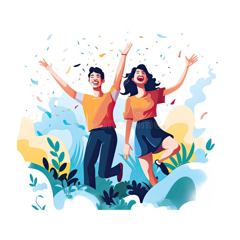 Friends Vector Illustration. Stock Illustration - Illustration of unity ...