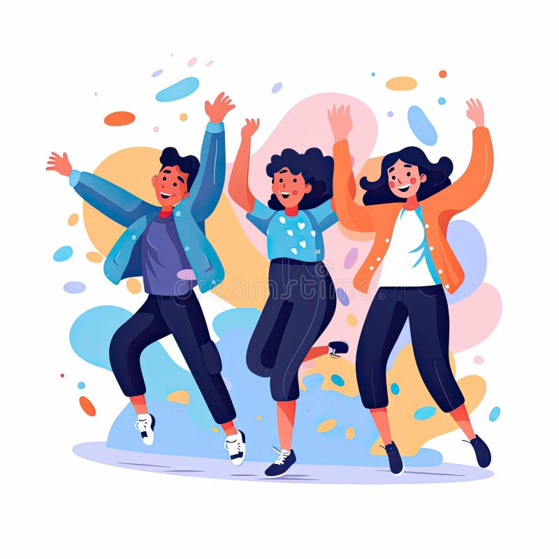 Friends Vector Illustration. Stock Illustration - Illustration of ...