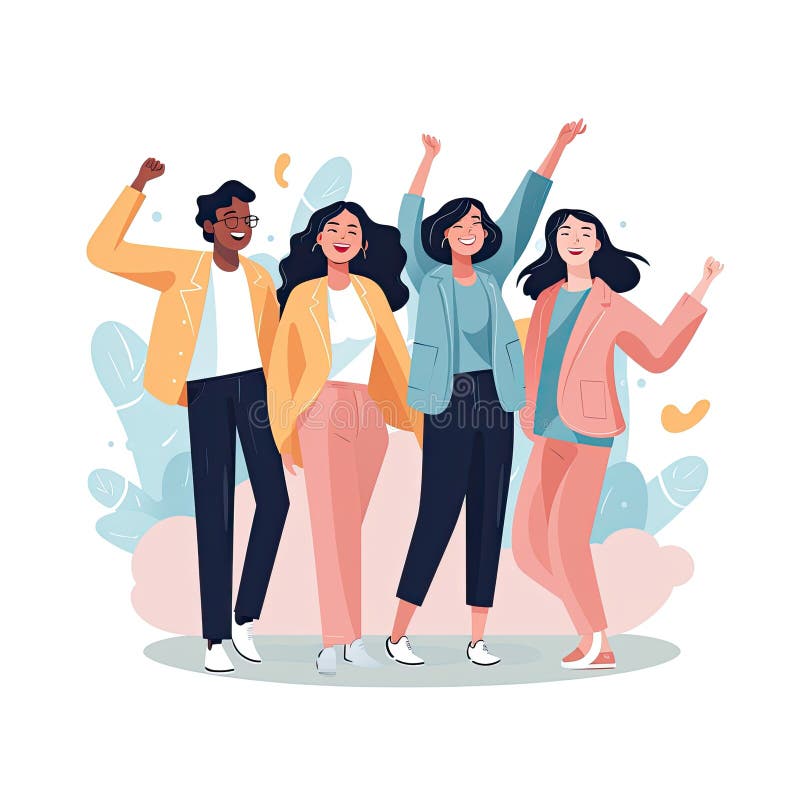 Friends Vector Illustration. Stock Illustration - Illustration of ...