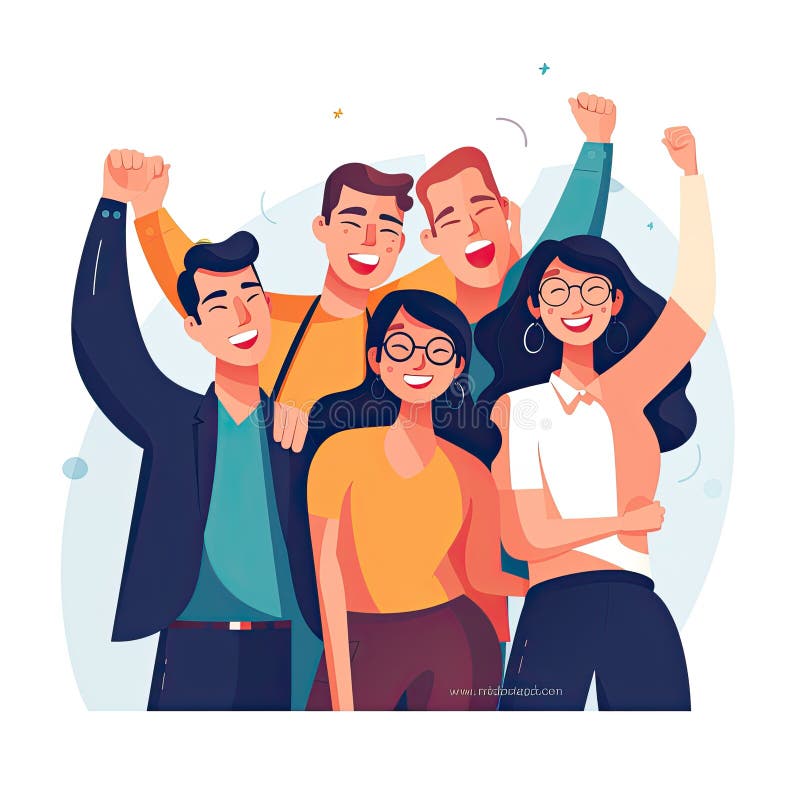 Friends Vector Illustration. Stock Illustration - Illustration of ...