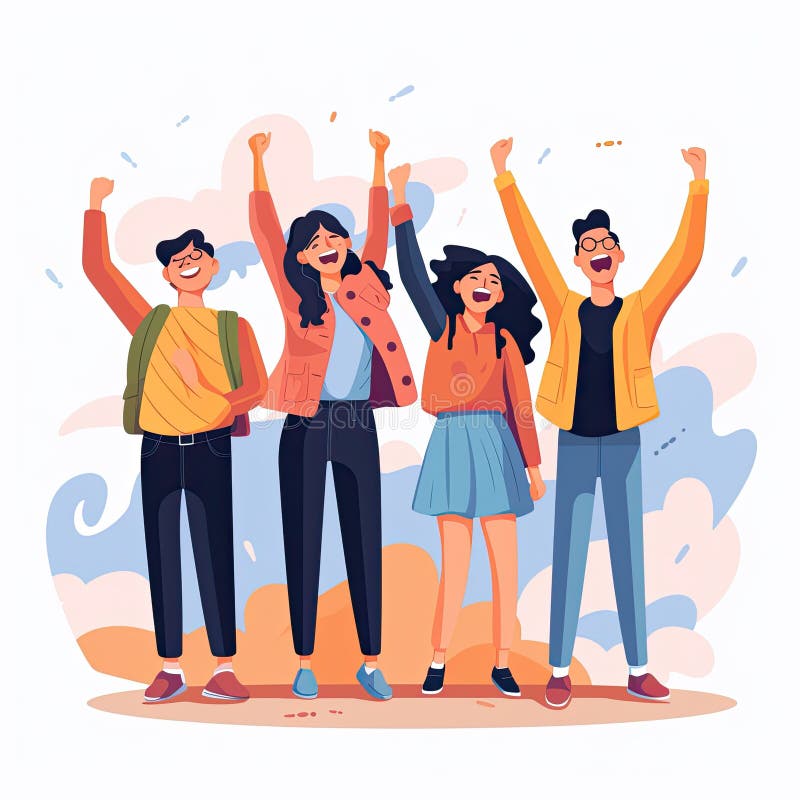 Friends Vector Illustration. Stock Illustration - Illustration of ...