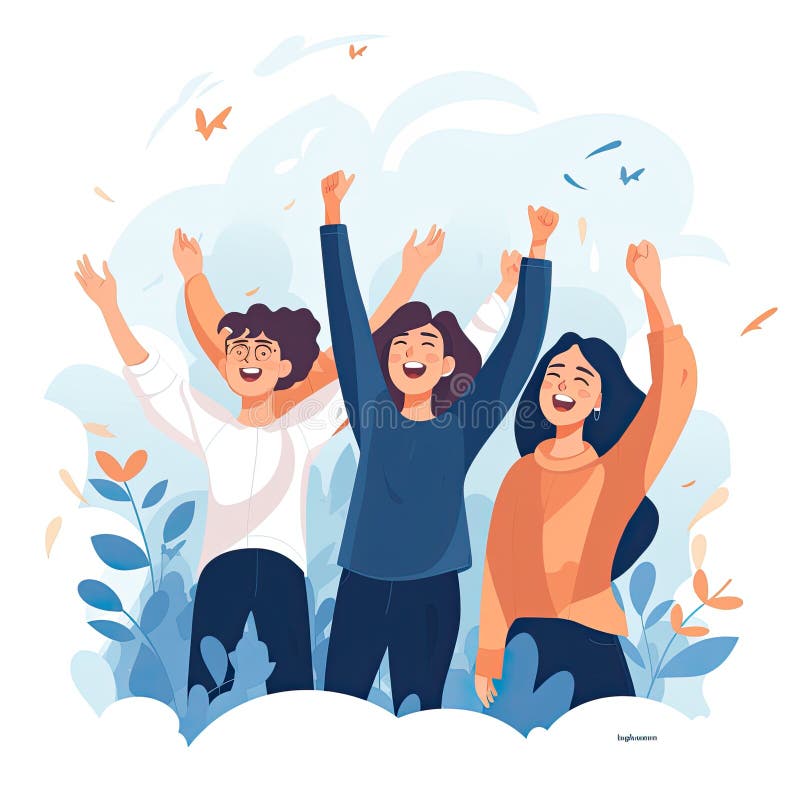 Friends Vector Illustration. Stock Illustration - Illustration of ...