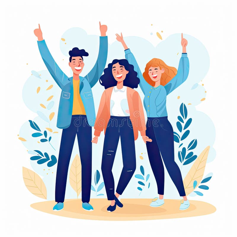 Friends Vector Illustration. Stock Illustration - Illustration of ...