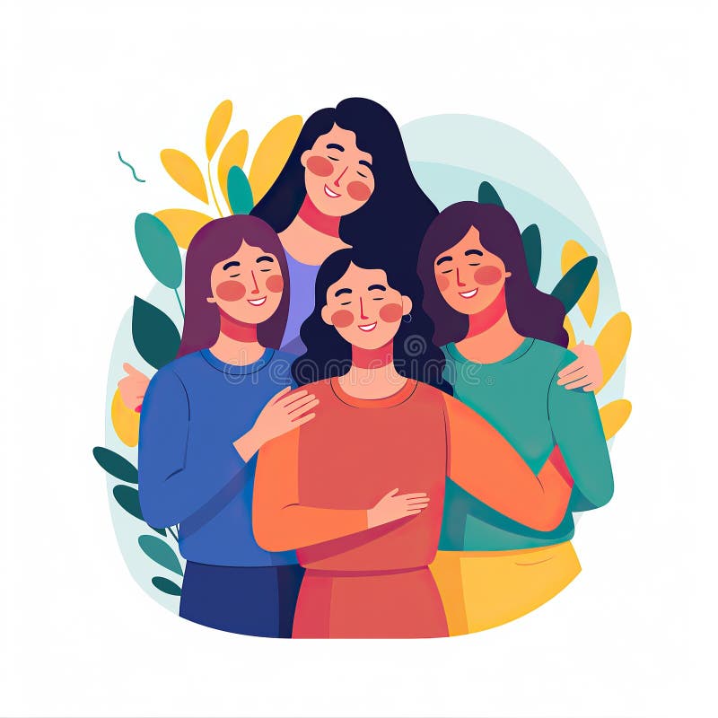 Friends Vector Illustration. Stock Illustration - Illustration of ...