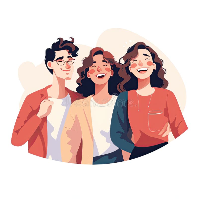 Friends Vector Illustration. Stock Illustration - Illustration of ...