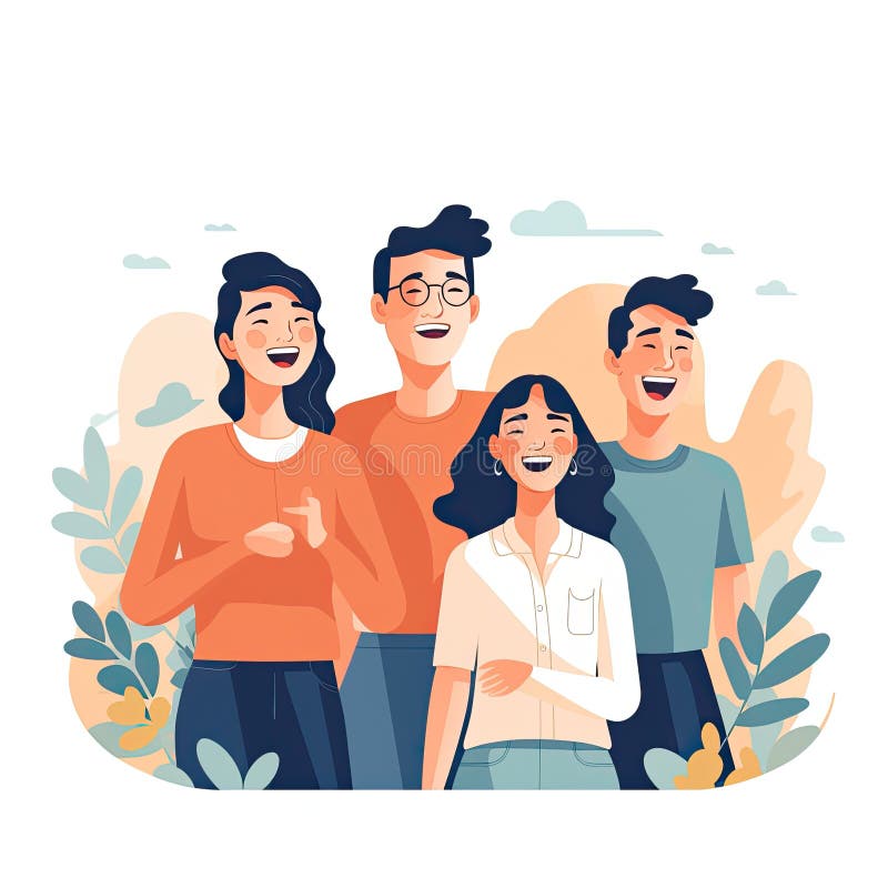 Friends Vector Illustration. Stock Illustration - Illustration of unity ...