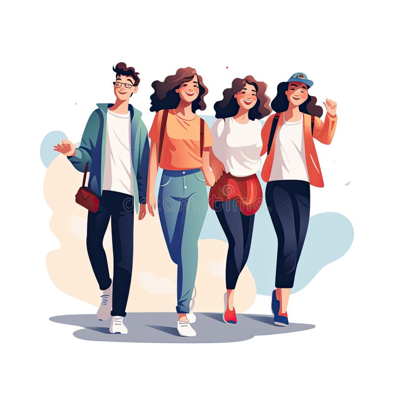 Friends Vector Illustration. Stock Illustration - Illustration of ...