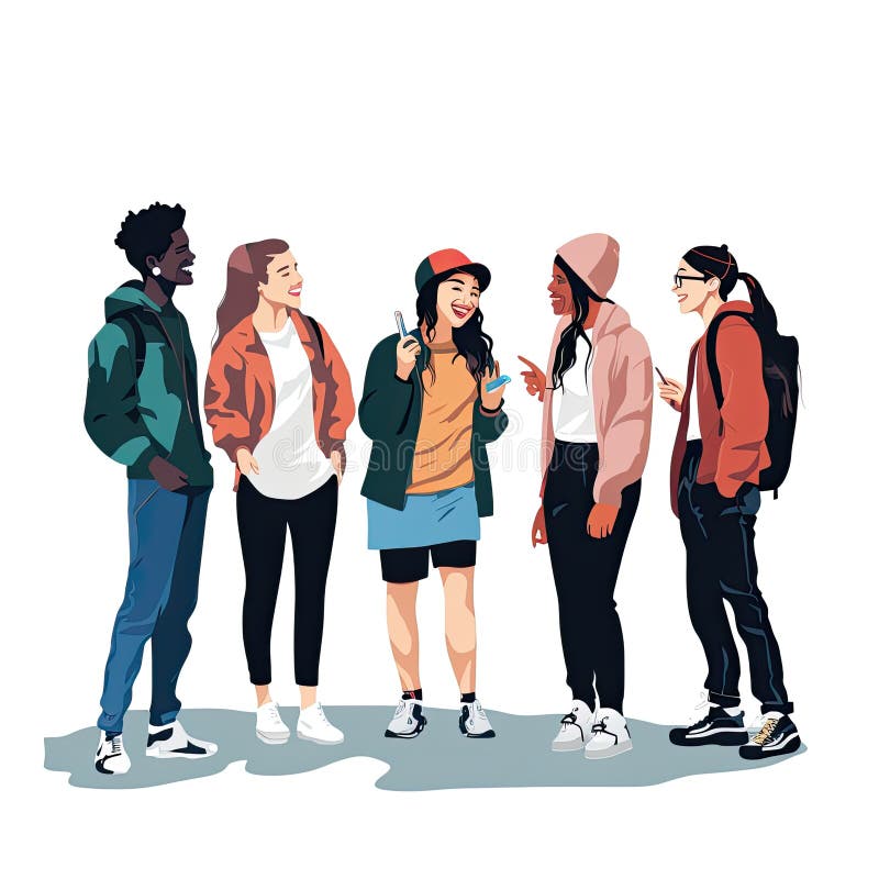 Friends Vector Illustration. Stock Illustration - Illustration of ...