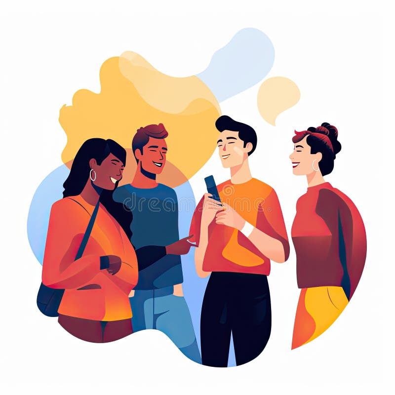 Friends Vector Illustration. Stock Illustration - Illustration of life ...