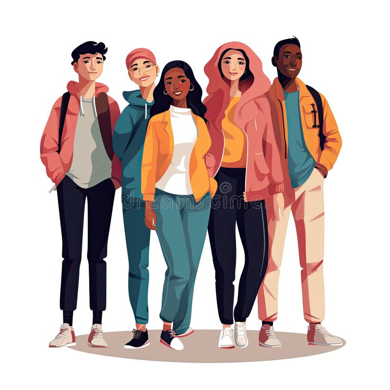 Friends Vector Illustration. Stock Illustration - Illustration of unity ...