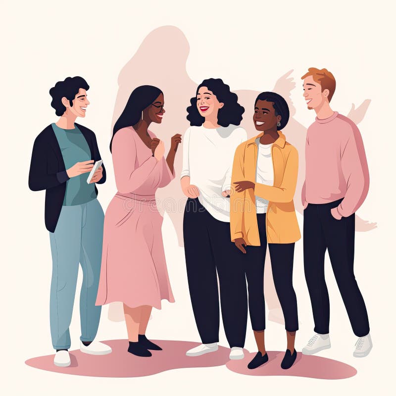 Friends Vector Illustration. Stock Illustration - Illustration of ...