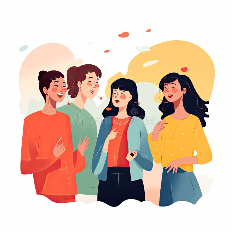 Friends Vector Illustration. Stock Illustration - Illustration of ...