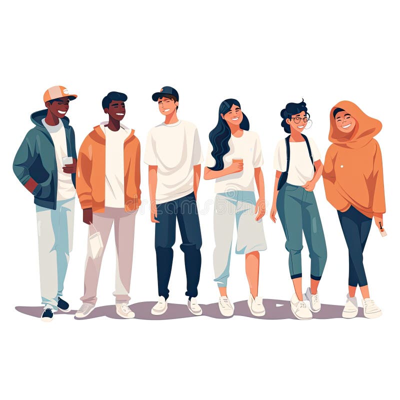 Friends Vector Illustration. Stock Illustration - Illustration of ...