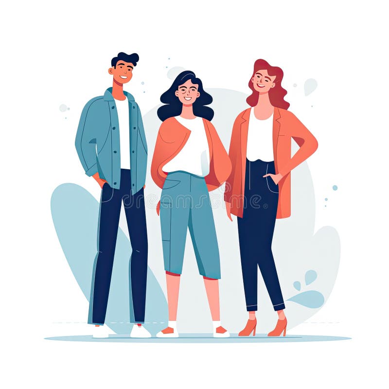 Friends Vector Illustration. Stock Illustration - Illustration of close ...