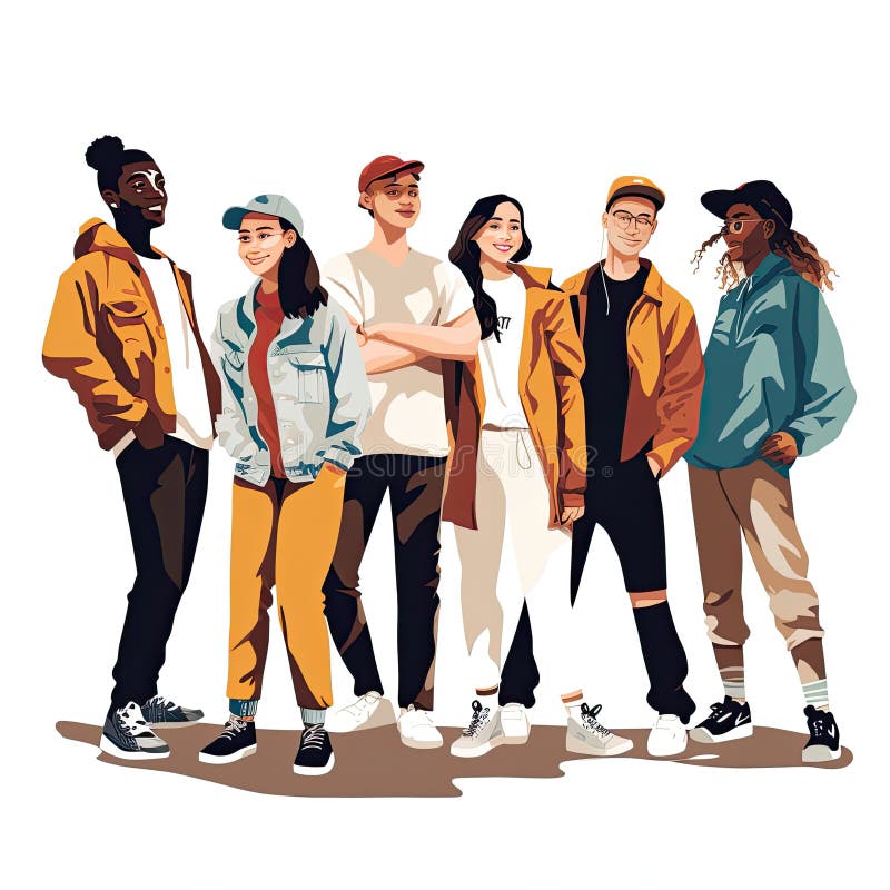 Friends Vector Illustration. Stock Illustration - Illustration of group ...