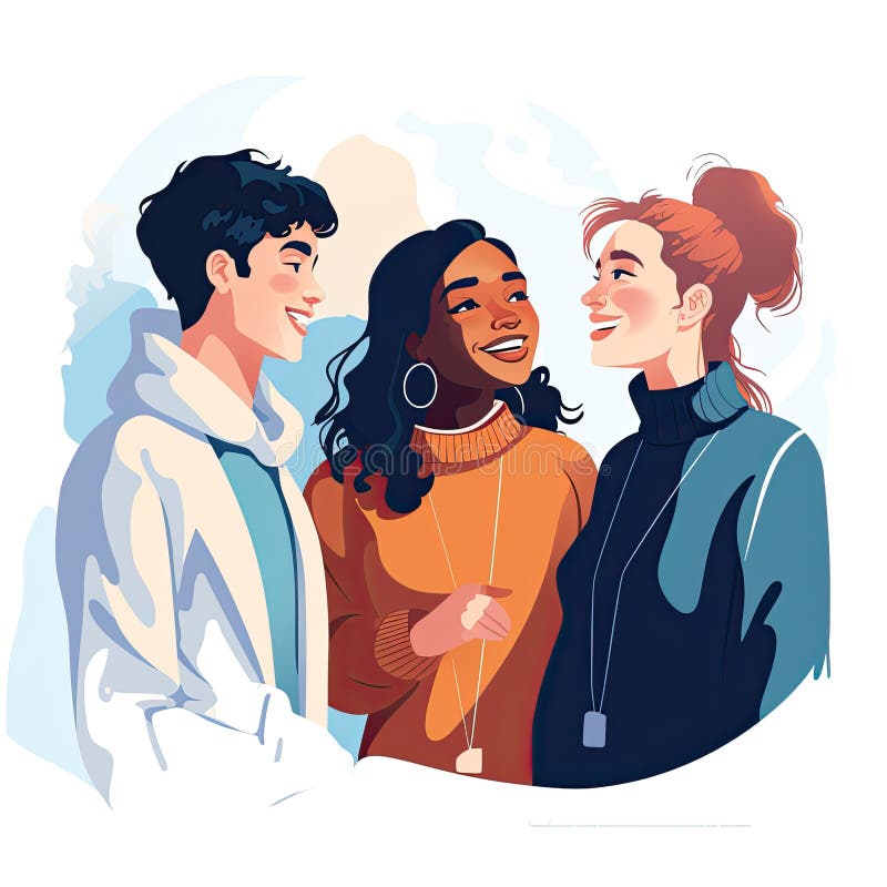 Friends Vector Illustration. Stock Illustration - Illustration of vibes ...