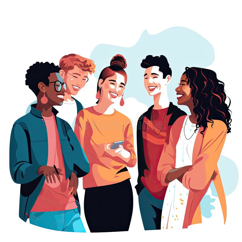 Friends Vector Illustration. Stock Illustration - Illustration of ...