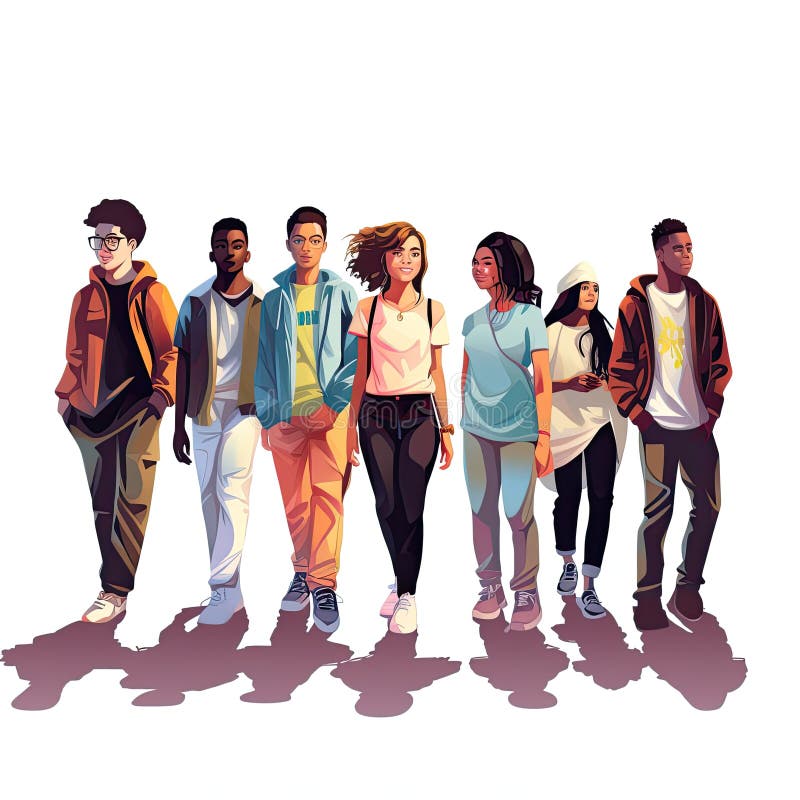 Friends Vector Illustration. Stock Illustration - Illustration of ...