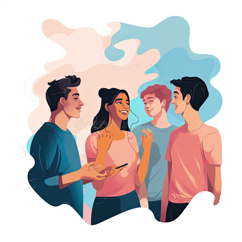 Friends Vector Illustration. Stock Illustration - Illustration of knit ...