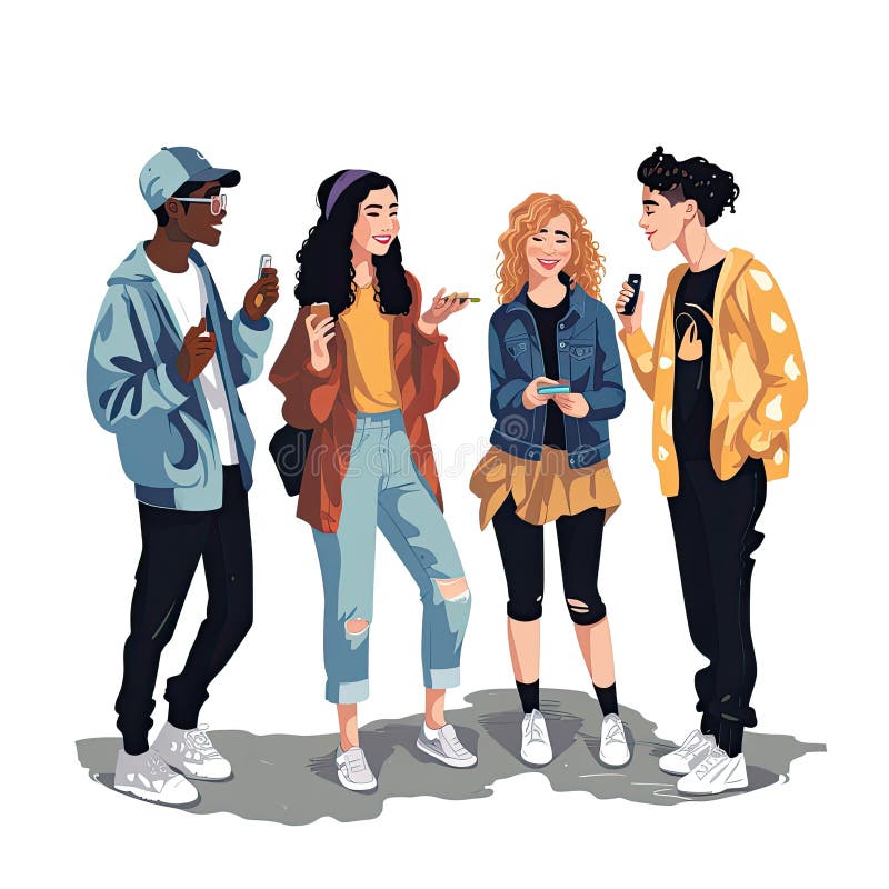 Friends Vector Illustration. Stock Illustration - Illustration of ...