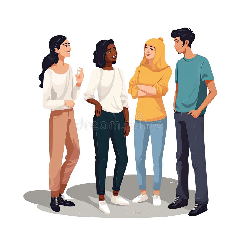 Friends Vector Illustration. Stock Illustration - Illustration of group ...