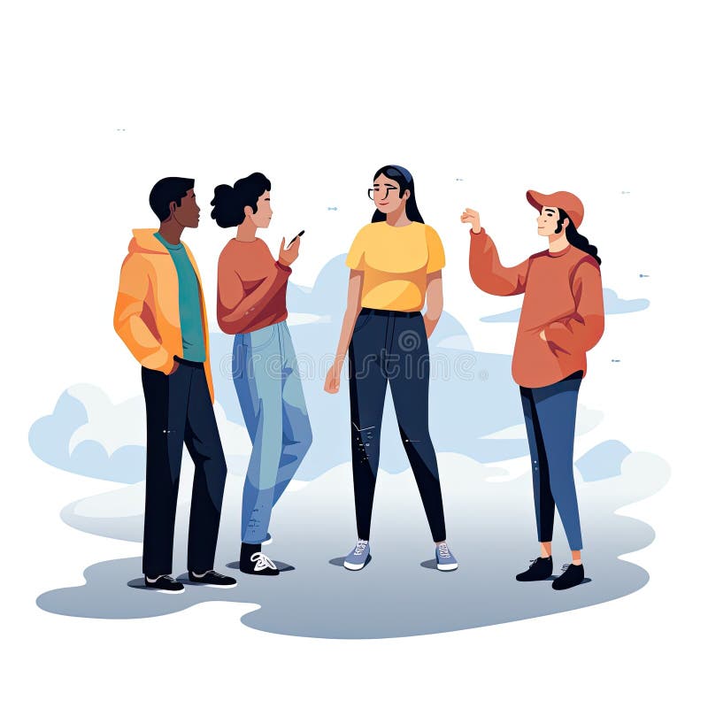 Friends Vector Illustration. Stock Illustration - Illustration of ...