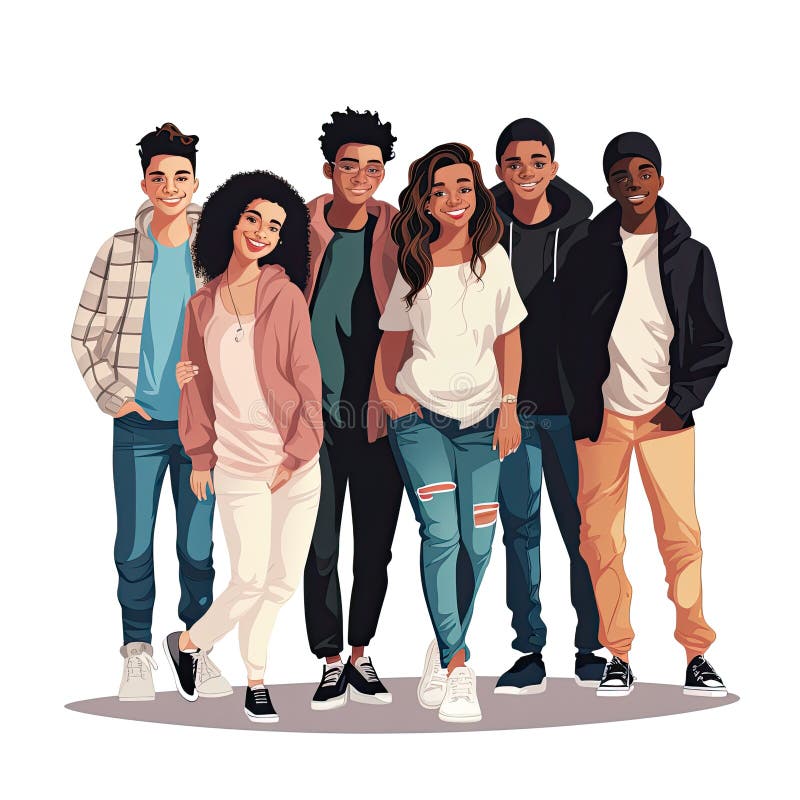 Friends Vector Illustration. Stock Illustration - Illustration of ...