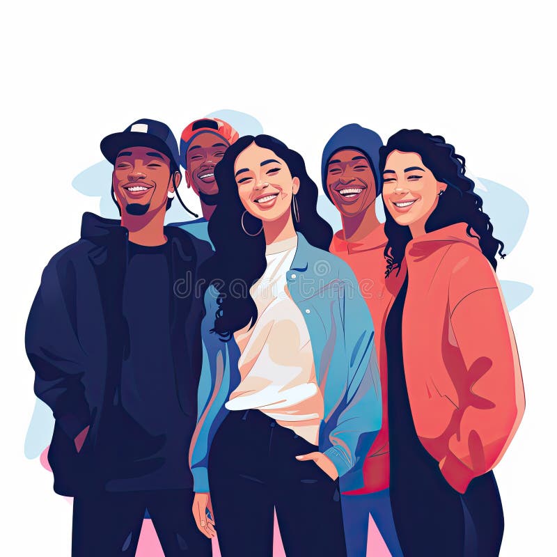 Friends Vector Illustration. Stock Illustration - Illustration of ...