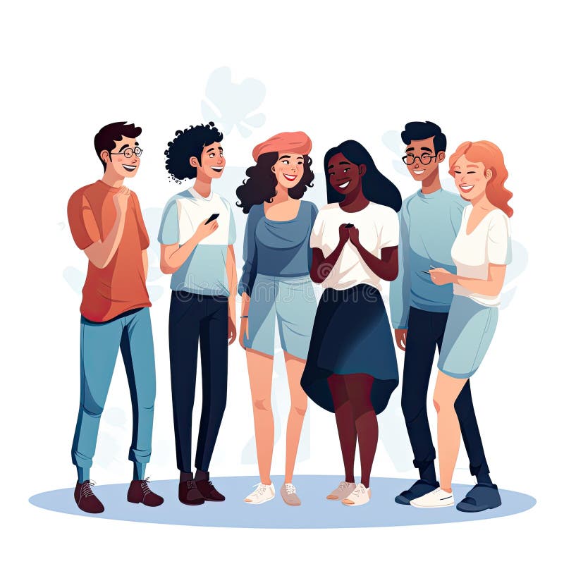 Friends Vector Illustration. Stock Illustration - Illustration of ...