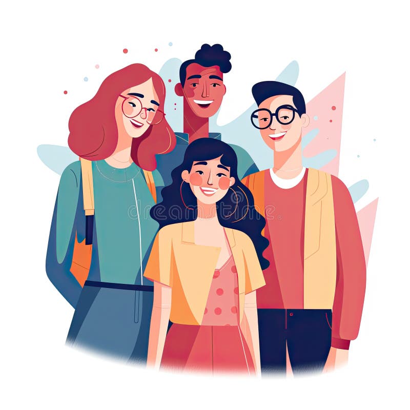 Friends Vector Illustration. Stock Illustration - Illustration of ...