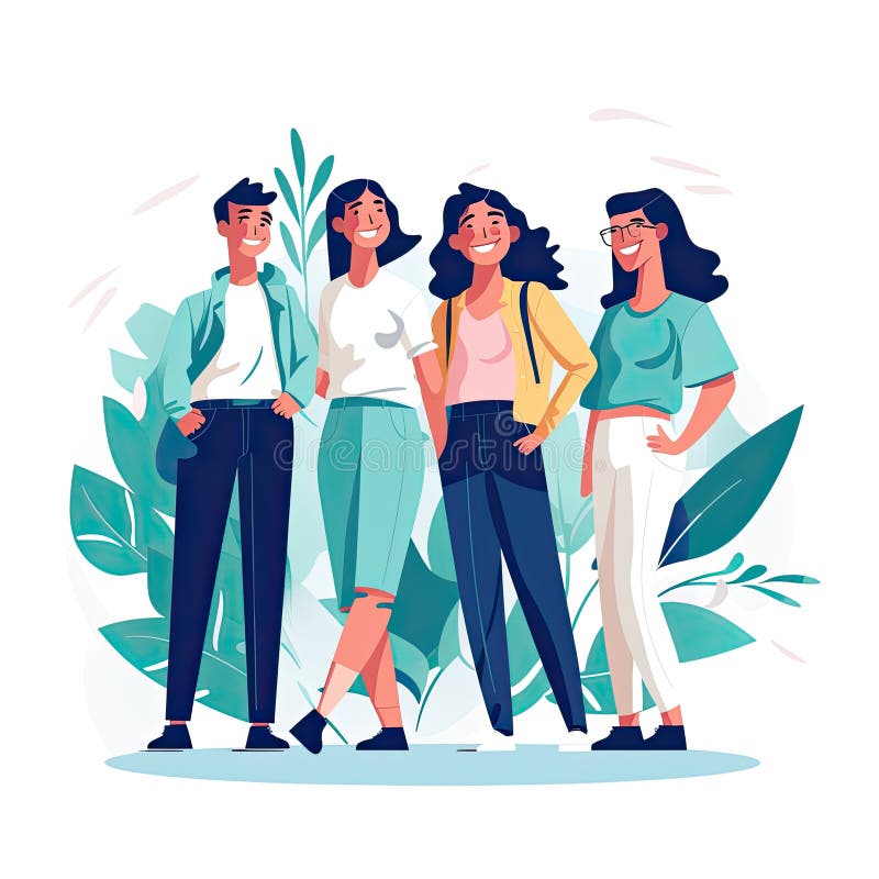 Friends Vector Illustration. Stock Illustration - Illustration of ...