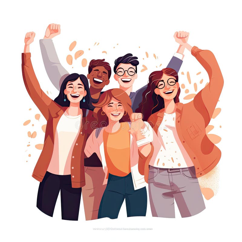 Friends Vector Illustration. Stock Illustration - Illustration of happy ...